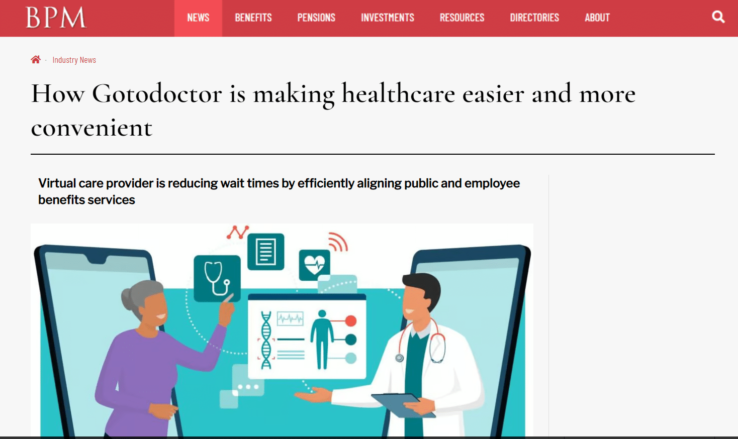 Gotodoctor Featured in Pension Benefits Monitor For Its Innovative ...
